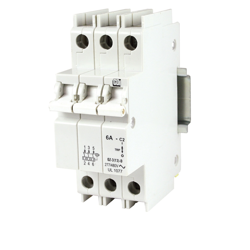 15 Amp 3 Pole Circuit Breaker, 277/480 V AC, DIN Rail Mounted, Long ...